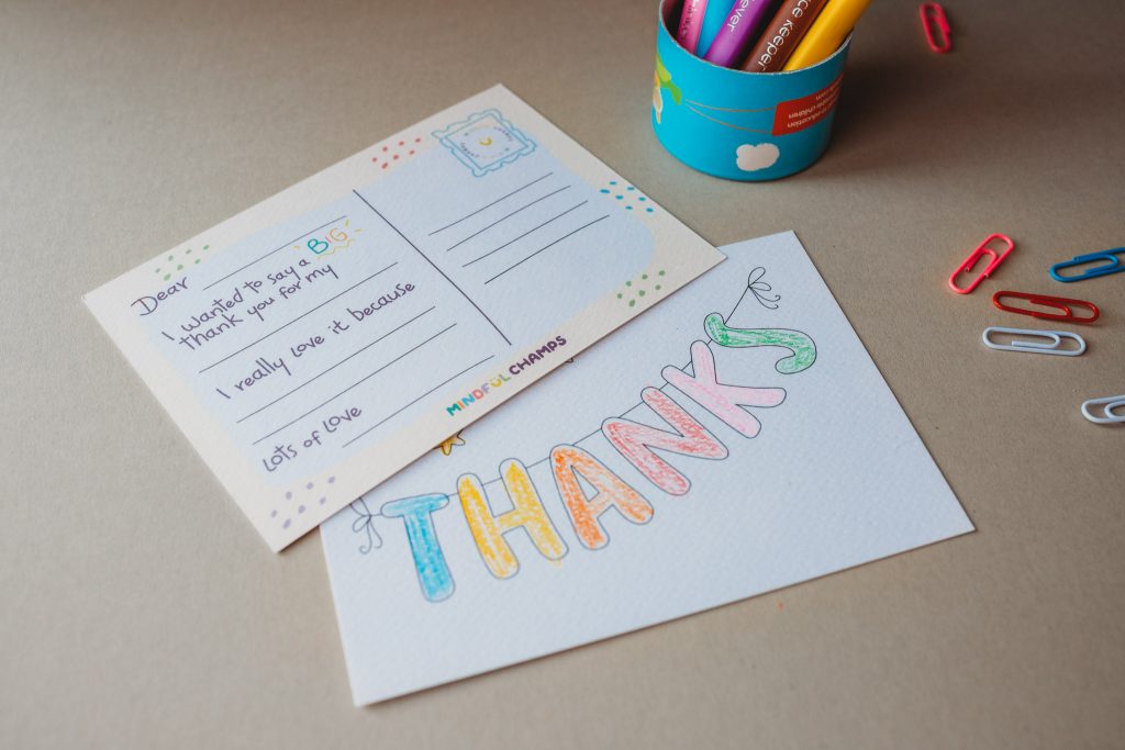 Thank You Colouring In Postcards – Mindful Champs